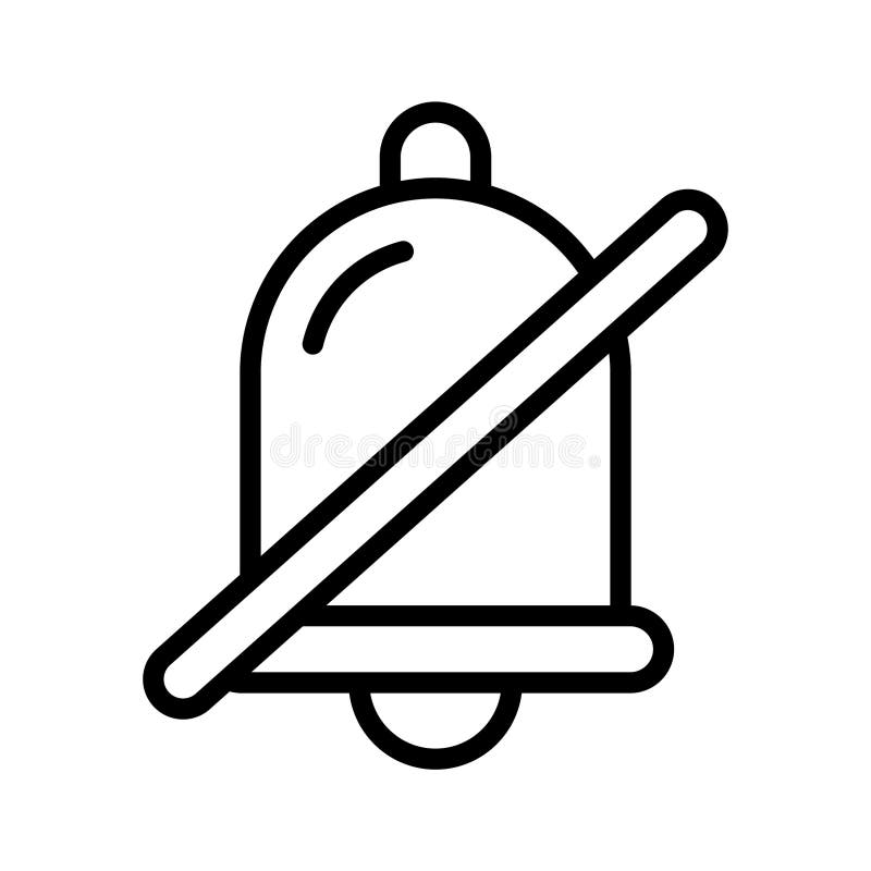 Bell Icon with a Mute Symbol To Silence Alarms Stock Illustration ...