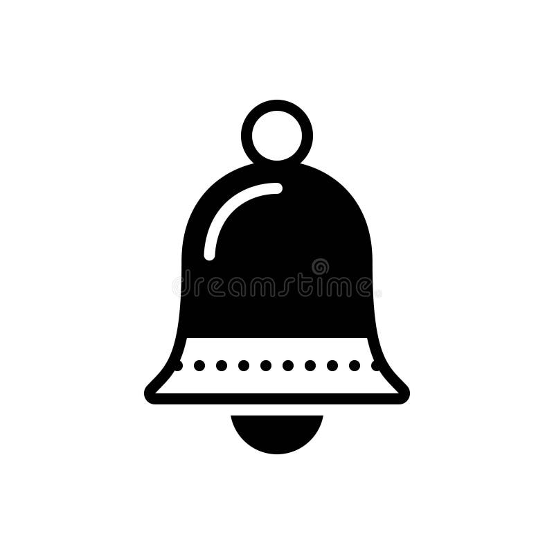 Black Solid Icon for Bell, Notification and School Stock Vector ...