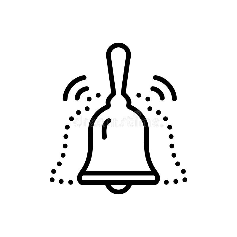 Black Line Icon for Bell, Ringer and Sound Stock Vector - Illustration ...