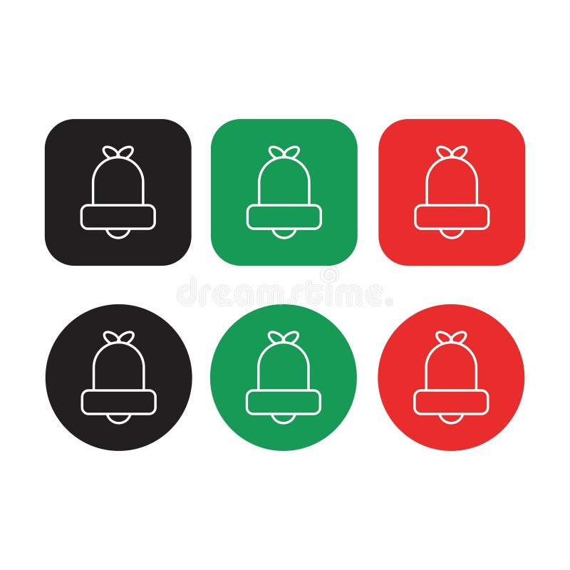 Bell Icon Set of Basic Round and Square Shapes Stock Vector ...