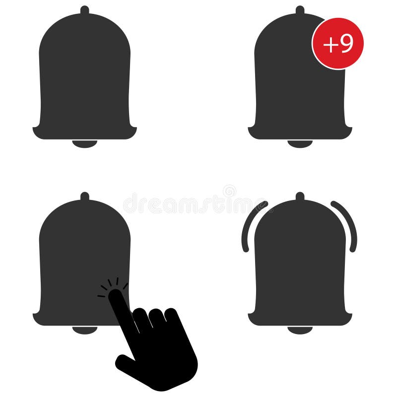 Bell Icon Set . Notification Illustration . Vector Icon Stock Vector ...