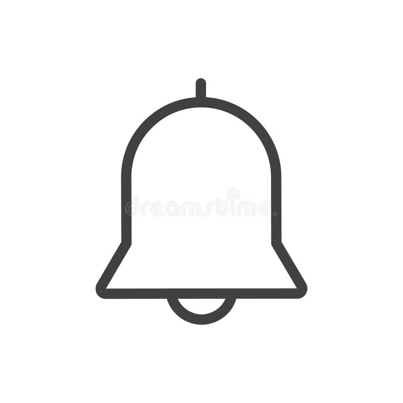 Bell Icon Simple Outline Vector Logo Stock Vector - Illustration of ...