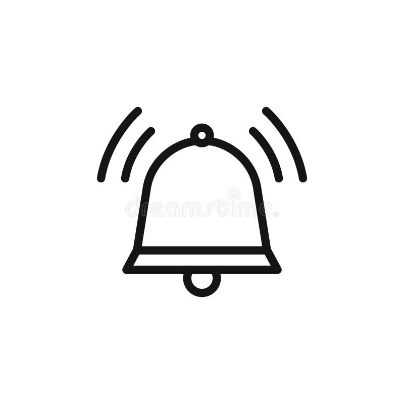 Bell Icon Thin Line Flat Illustration Stock Illustration - Illustration ...