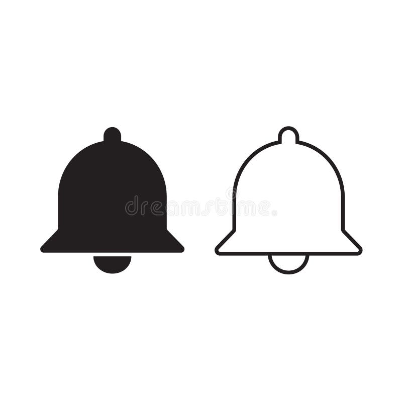 Bell Icon Vector. Notification and Alarm Symbol. Flat Shape Application ...