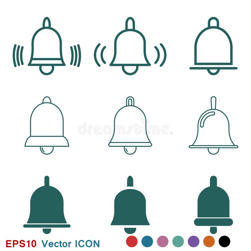 Bell Icon Vector in Trendy Flat Style Isolated on Background Stock ...