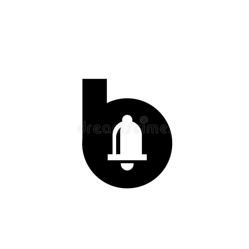 Bell Vector Icon Illustration Black Logo Design Isolated White ...
