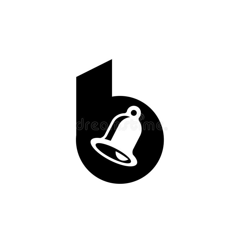 Bell Vector Icon Illustration Black Logo Design Isolated White ...
