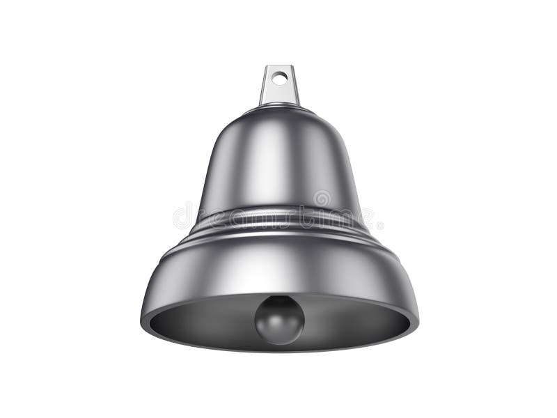 Bell Isolated on White Background, 3D Rendering Stock Illustration ...