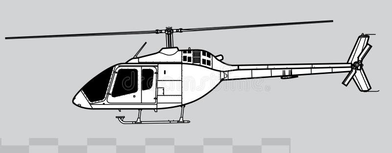 Bell 505 Jet Ranger X. Vector Drawing of Light Utility Helicopter Stock ...