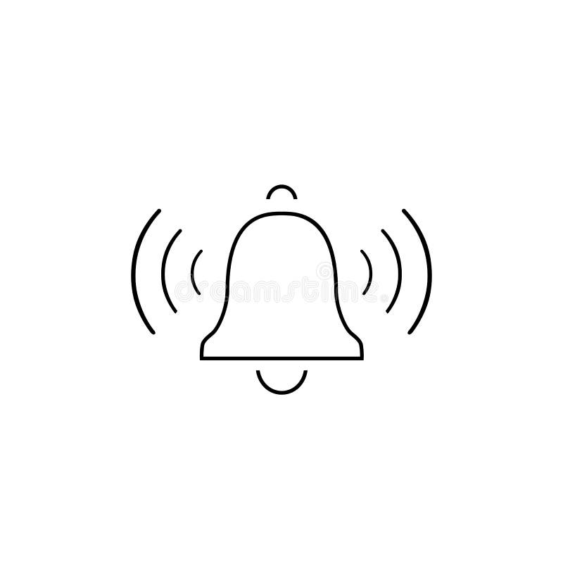 Bell Linear Vector Icon Modern Flat Style Stock Vector - Illustration ...