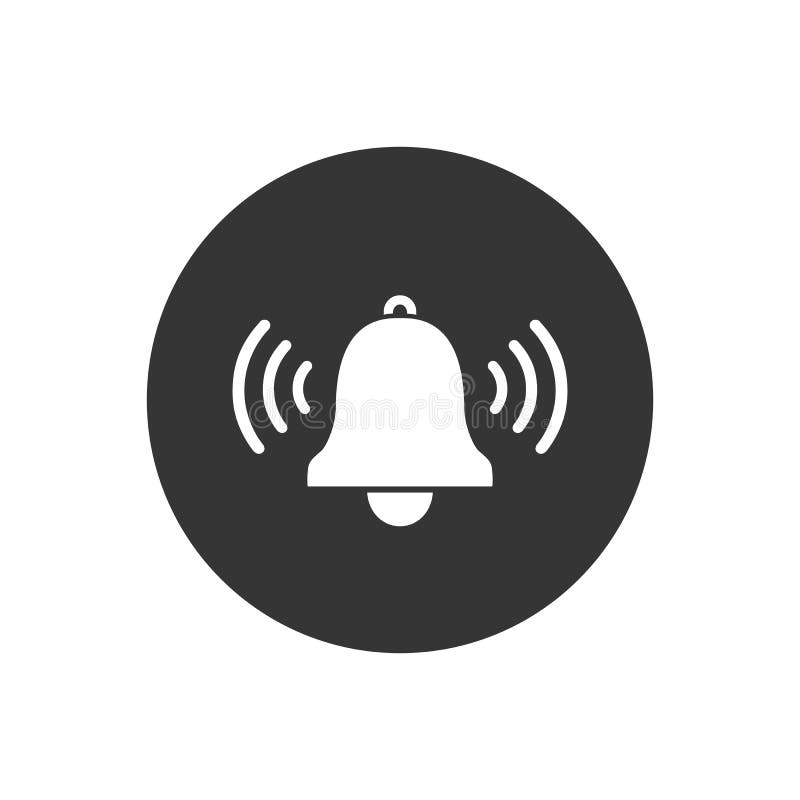 Bell Linear Vector White Icon on Gray Modern Flat Style Stock Vector ...