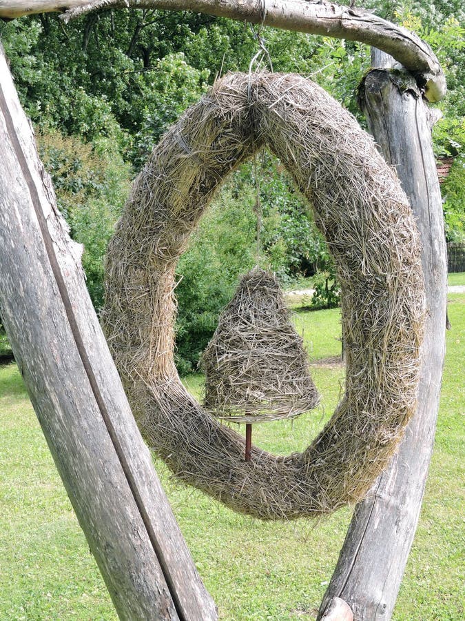 Bell made from hay stock image. Image of detail, grass - 57265051