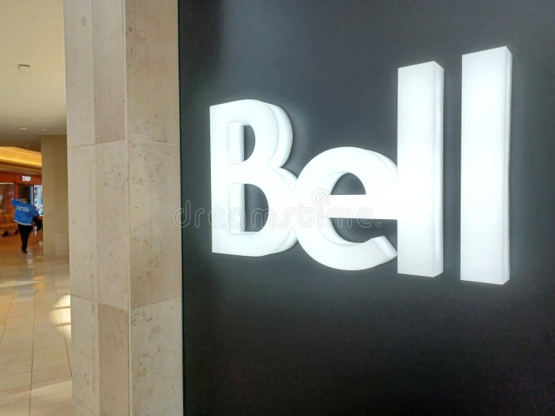 Bell media sign view editorial photo. Image of commercial - 368812466