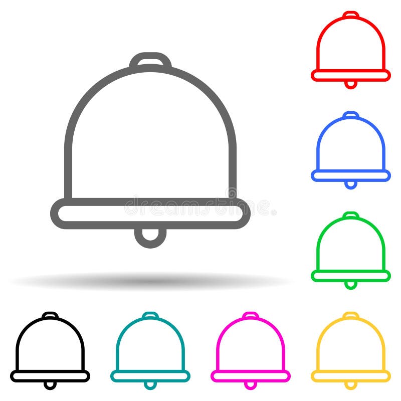 Bell Multi Color Style Icon. Simple Thin Line, Outline Vector of Web ...