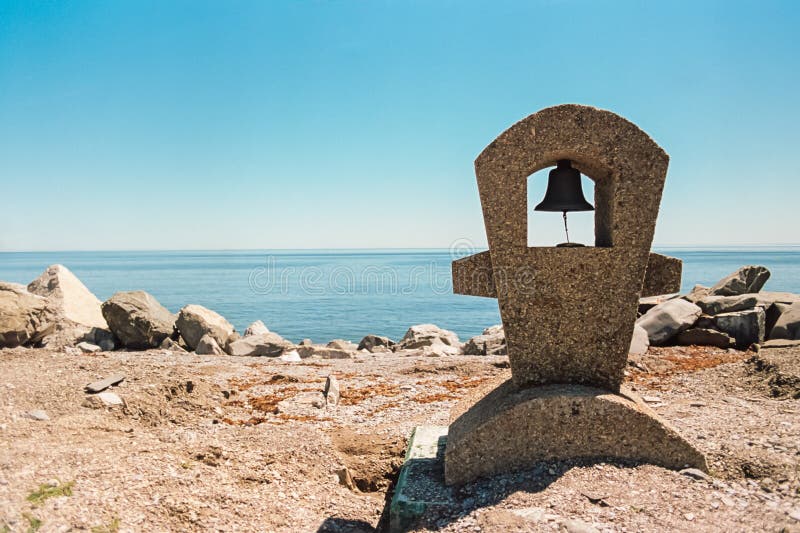 Bell near the ocean stock photo. Image of ocean, blue - 98492468