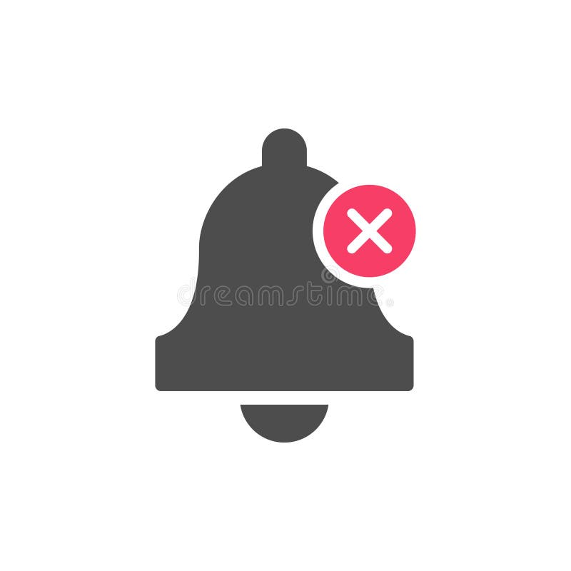 Bell off glyph modern icon stock vector. Illustration of icon - 176128200