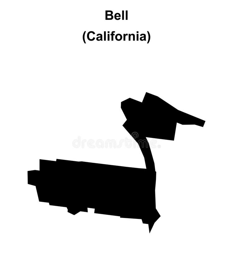 Bell outline map stock vector. Illustration of blank - 356991926