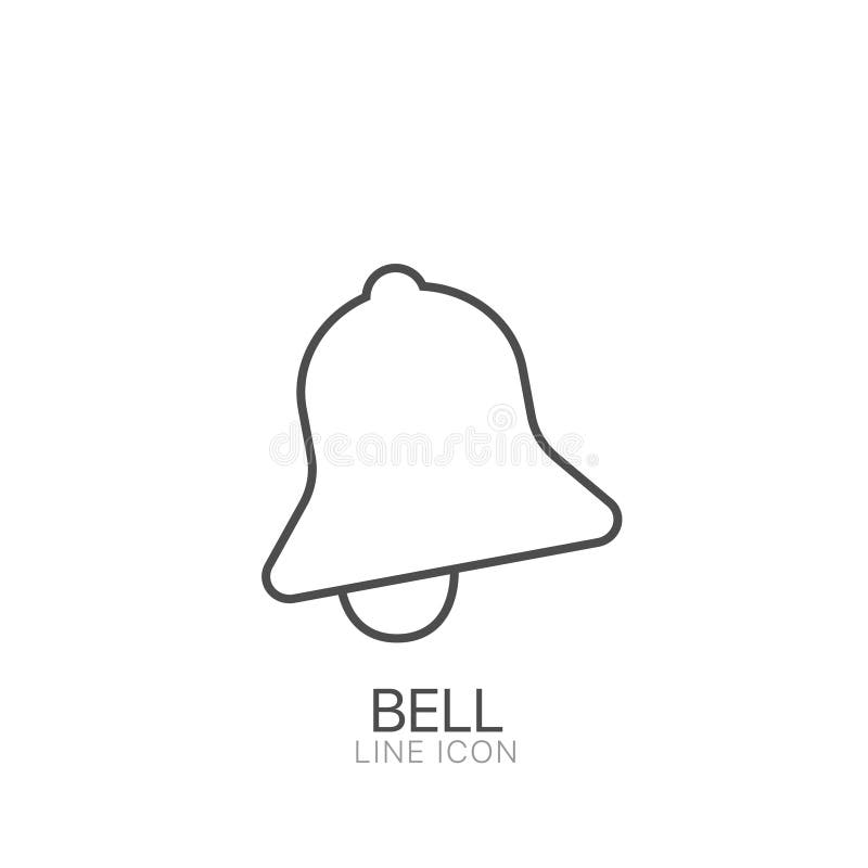 Bell Outline Simple Vector Icon. Editable Stroke Stock Vector ...