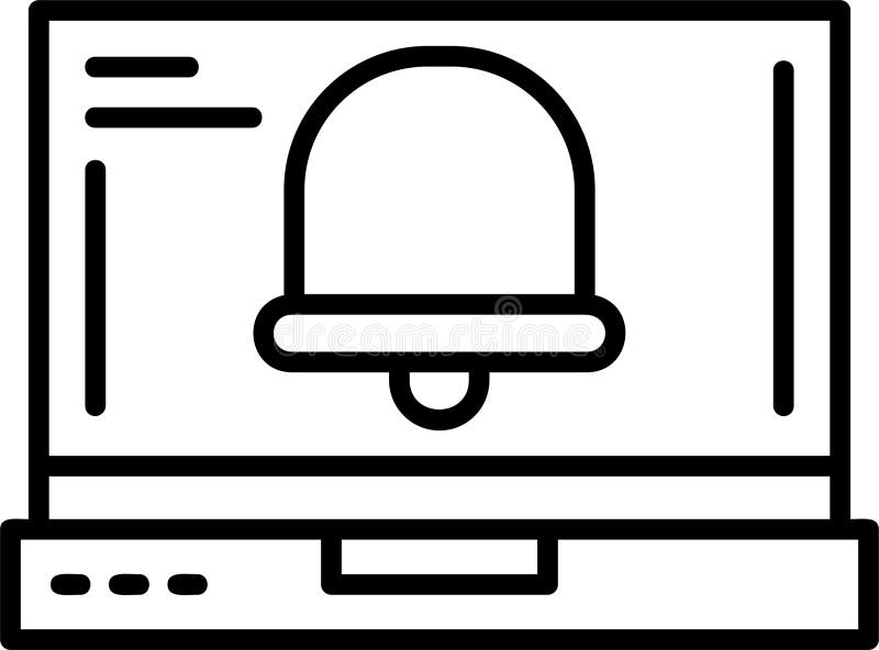 Bell Outline Vector Icon stock vector. Illustration of bellicon - 388821011