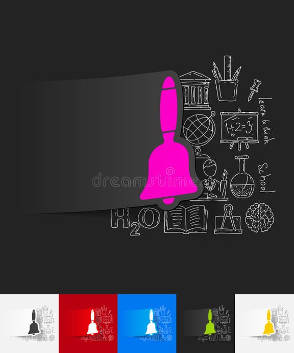 Bell Paper Sticker with Hand Drawn Elements Stock Vector - Illustration ...