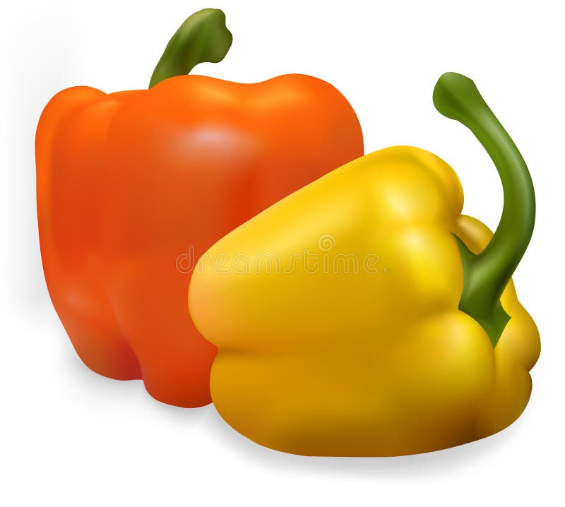 Bitmap Image of Ripe Bell Peppers. Red, Yellow, and Green. Bright ...