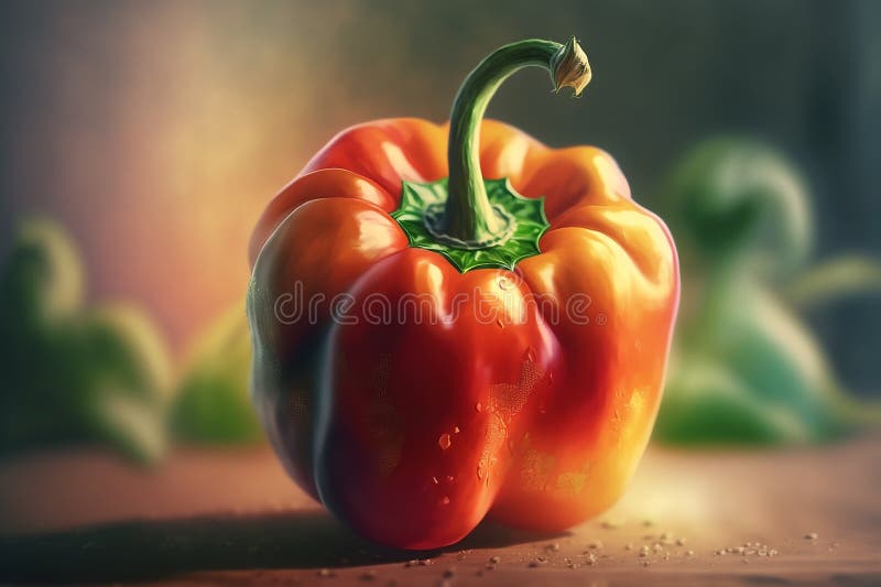 Bell Pepper in Aquarelle Style Stock Illustration - Illustration of ...