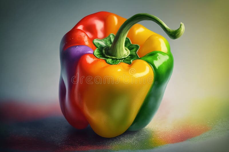 Bell Pepper in Aquarelle Style Stock Illustration - Illustration of ...