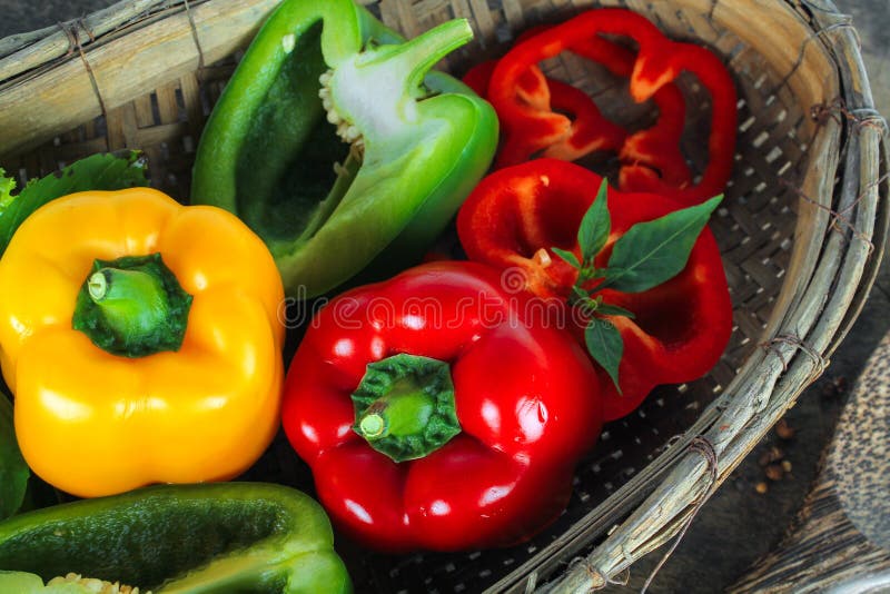 Bell Pepper or Capsicum, Sweet Pepper Stock Image - Image of natural ...