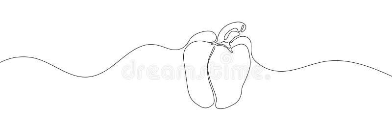 Bell Pepper in Continuous Line Drawing Style. Stock Vector ...