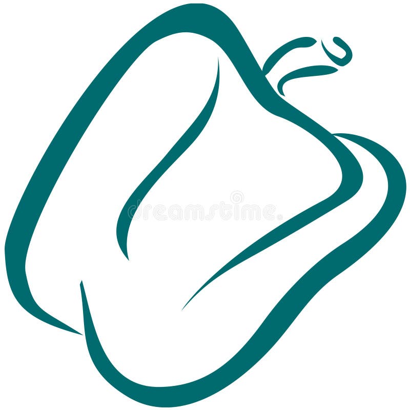 Bell pepper line art stock vector. Illustration of bell - 388956
