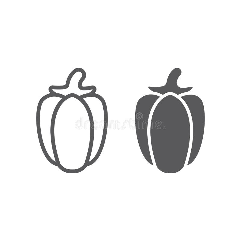Linear Capsicum Icon from Agriculture Farming and Gardening Outline ...