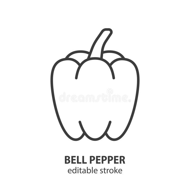 Bell Pepper Line Icon. Vegetable Vector Symbol Stock Vector ...