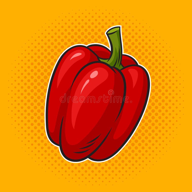 Bell Pepper Pinup Pop Art Vector Illustration Stock Vector ...