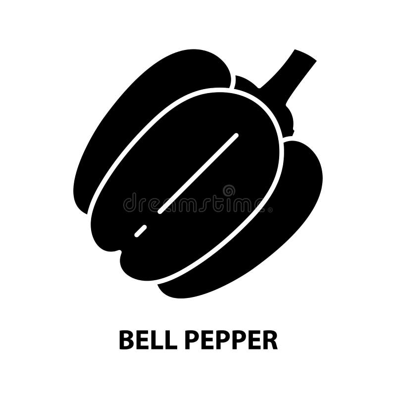 Bell Pepper Symbol Icon, Black Vector Sign with Editable Strokes ...