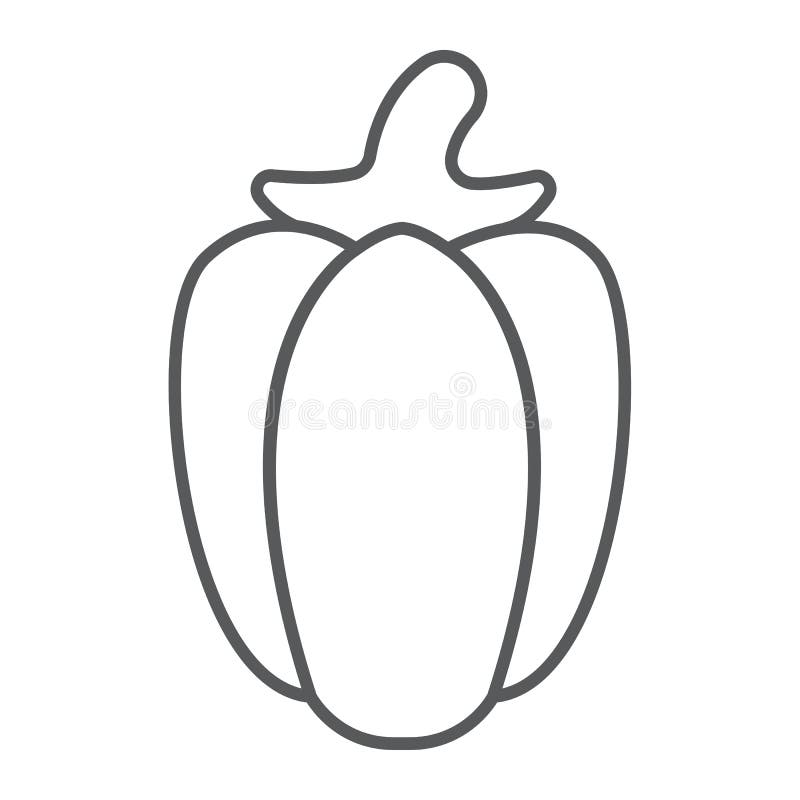 Linear Capsicum Icon from Agriculture Farming and Gardening Outline ...