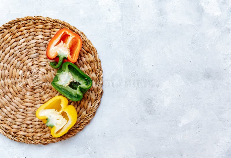 Bell peppers top view stock image. Image of organic - 182687681