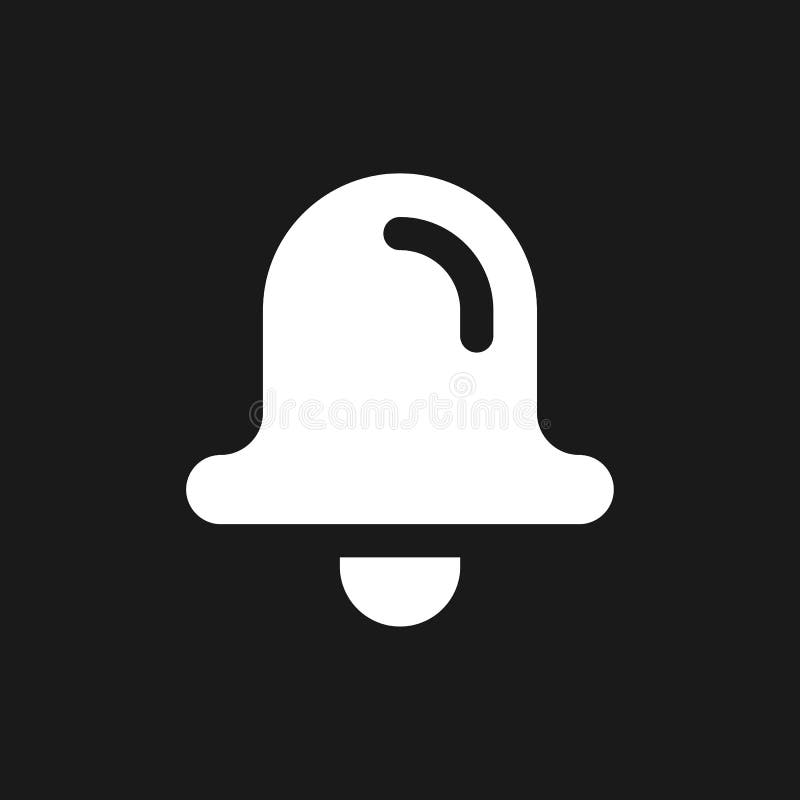Bell Pixel Dark Mode Glyph Ui Icon Stock Vector - Illustration of ...