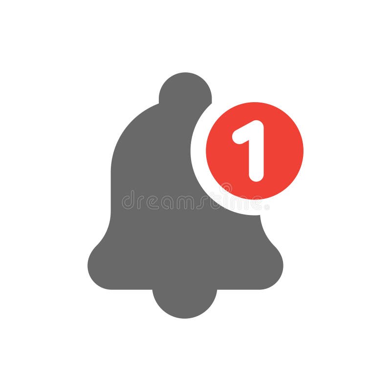 Bell with Red Notification Vector Icon Stock Vector - Illustration of ...