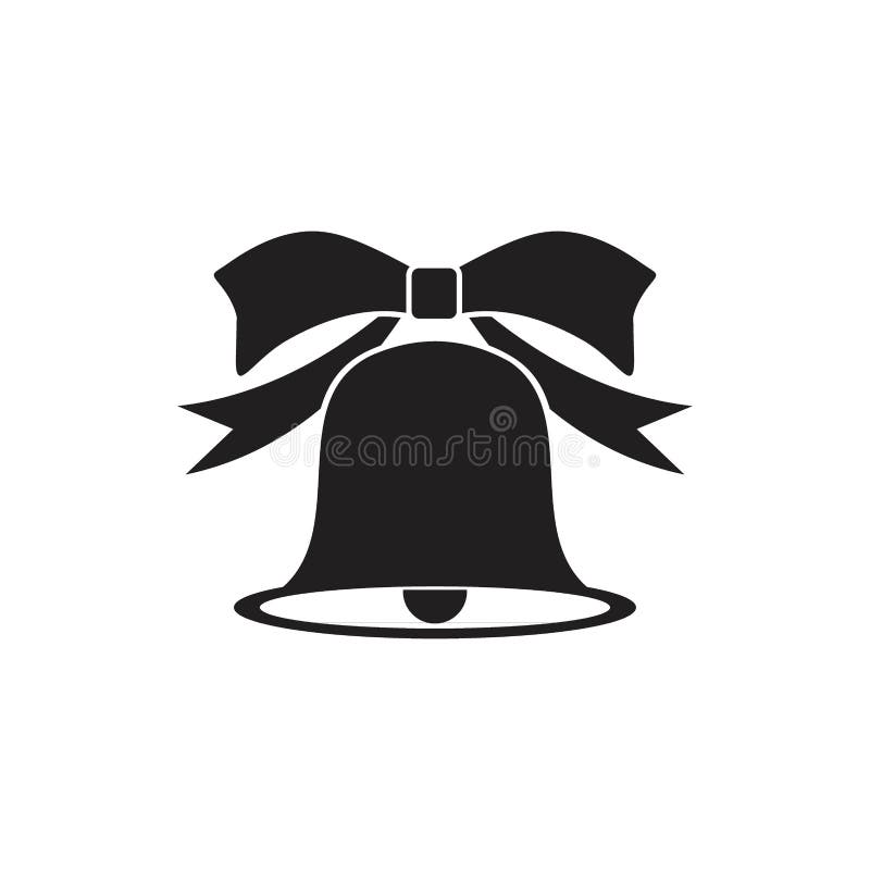 Bell with Ribbon Knot Notification Alert Vector Logo Design on White ...