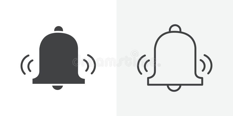 Bell Ring Icon Flat and Simple Set Design Stock Vector - Illustration ...