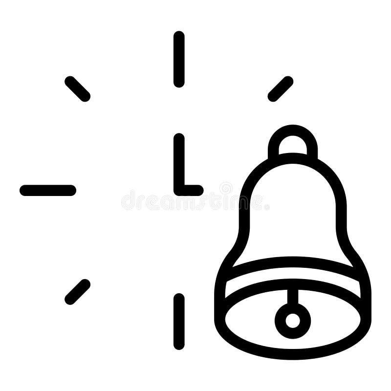 Bell Ring Lesson Start Icon, Outline Style Stock Vector - Illustration ...