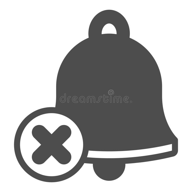 Bell Ringing Forbidden Solid Icon, Prohibited Items Concept. Vector ...