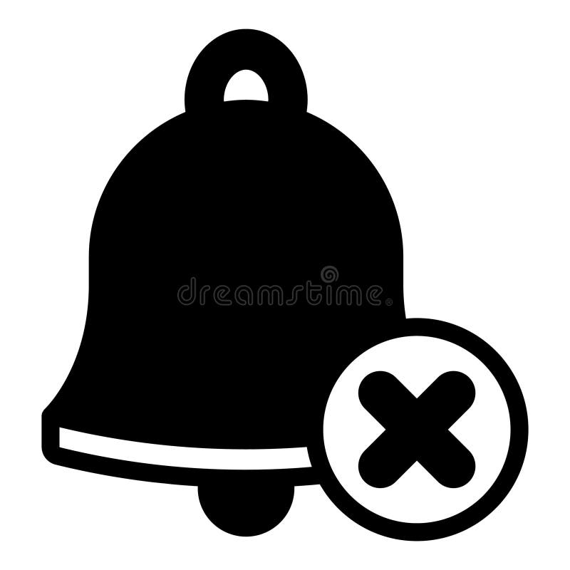 Bell Ringing Forbidden Solid Icon, Prohibited Items Concept. Vector ...