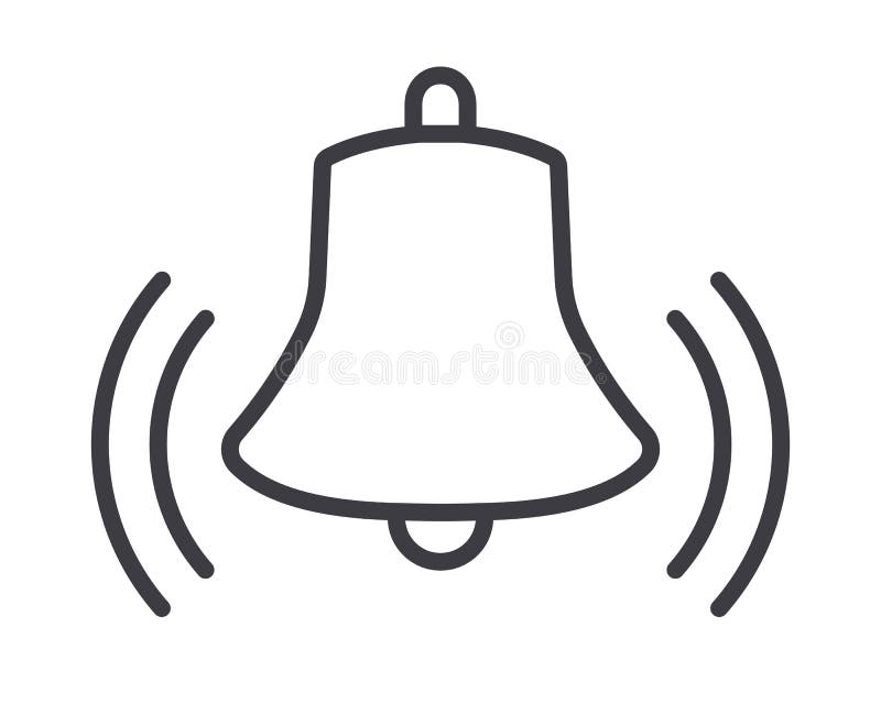 Bell Ringing Icon, Outline Style Stock Vector - Illustration of ...