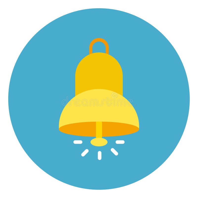 Bell Ringing Icon Web Button on Round Blue Background Stock Vector ...