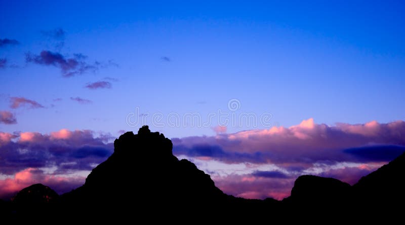 Bell Rock of Sedona at Blue Sunset Stock Image - Image of nature, close ...