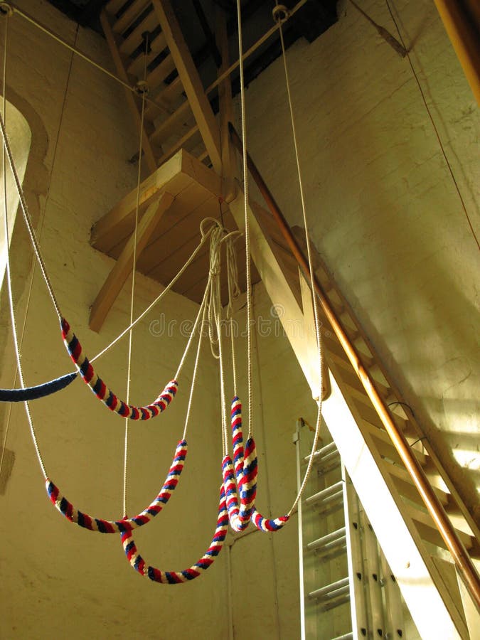 Bell Ropes Tied Up in Church Belfry Stock Image - Image of bell ...