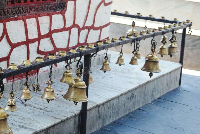 Bell in a row at a temple stock image. Image of disinger - 154683733