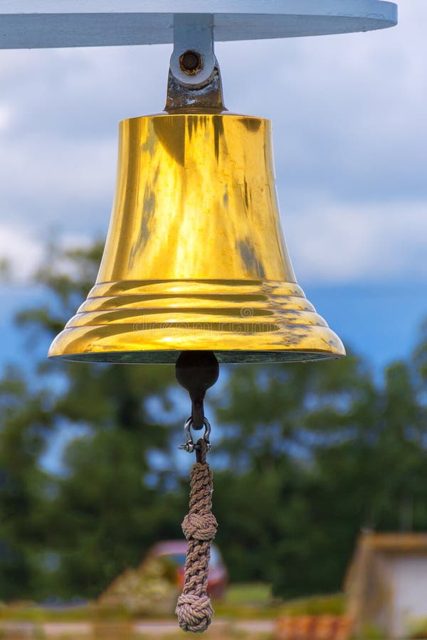 Bell on sailing ship stock photo. Image of dock, navy - 185445962