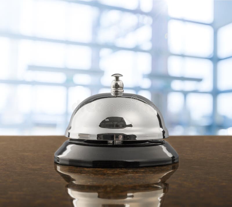 Reception Service Desk Bell, Close-up View Stock Photo - Image of ...